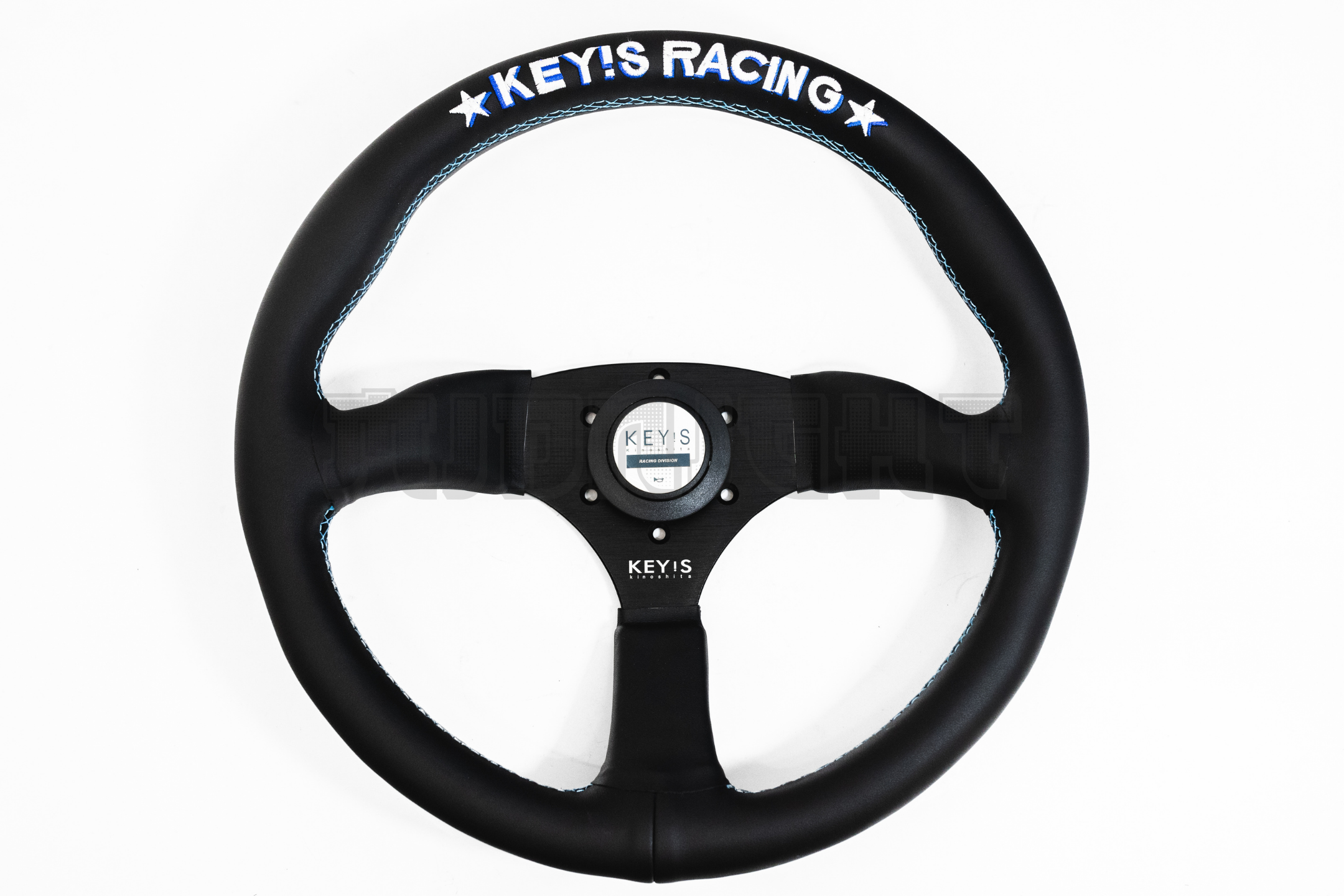 KEY'S RACING Semi-Deep Semicone Type Style Leather 340mm Steering Whee ...