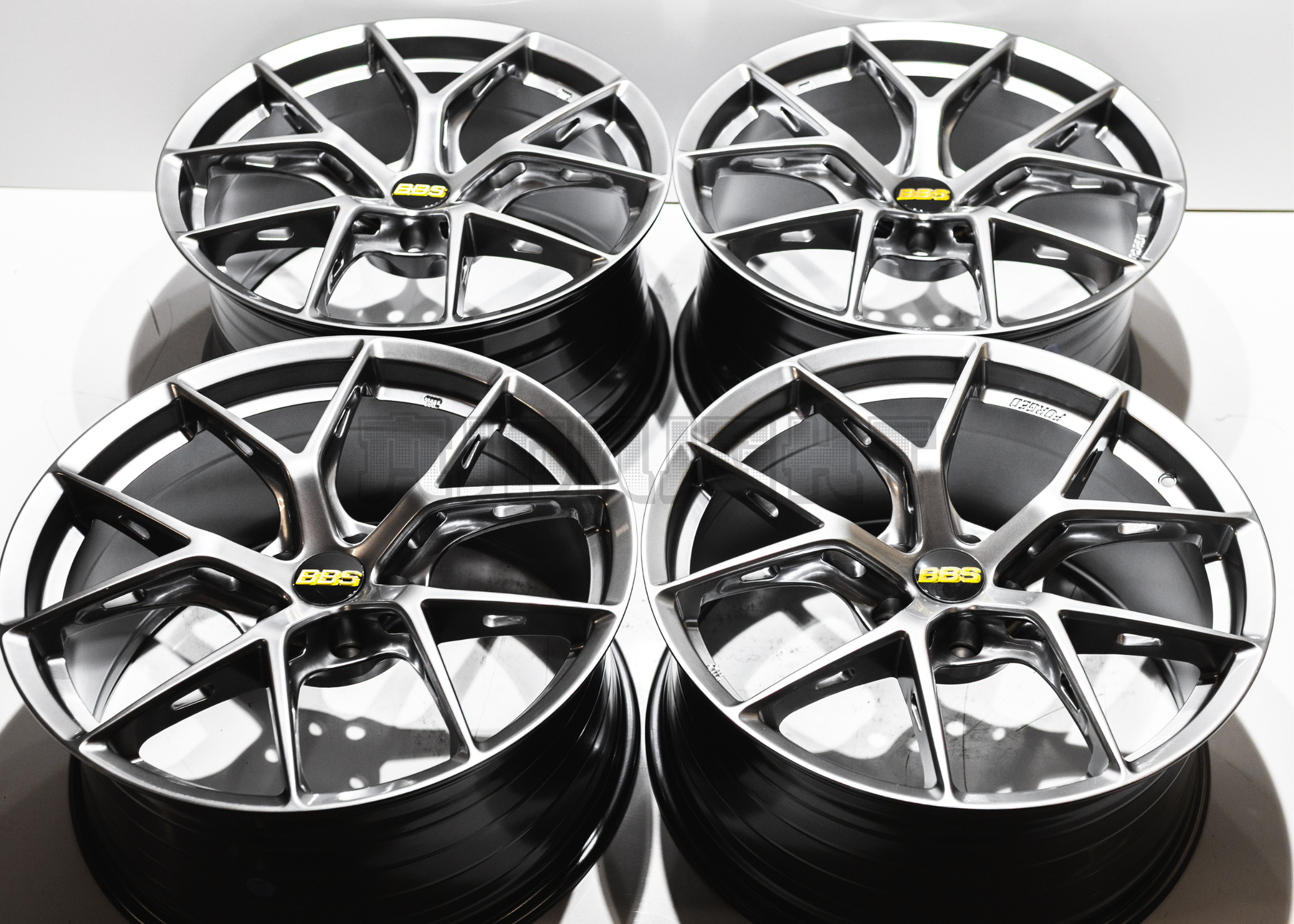 19" Gunmetal BBS FIR EVO Style Wheels (5x114.3) Staggered Set 19x8.5/9 ...